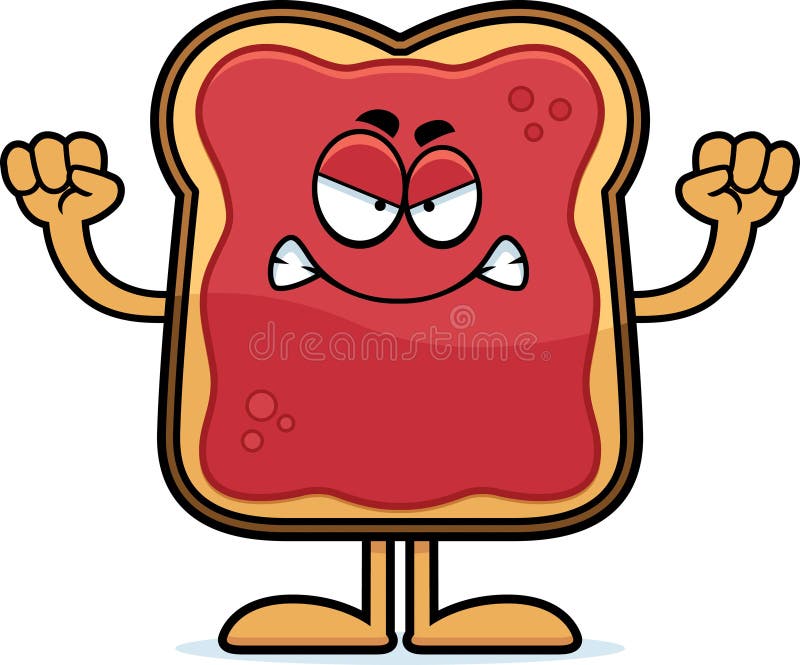 Angry Cartoon Toast with Jam Stock Vector - Illustration of clipart ...