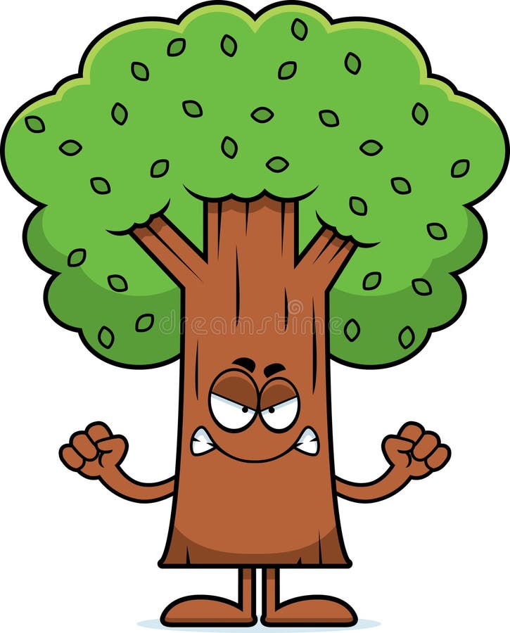 Angry Cartoon Tree stock vector. Illustration of leaves - 47754256