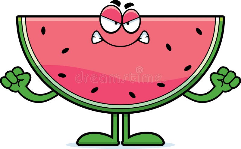 Angry Cartoon Watermelon stock vector. Illustration of vector - 47366626