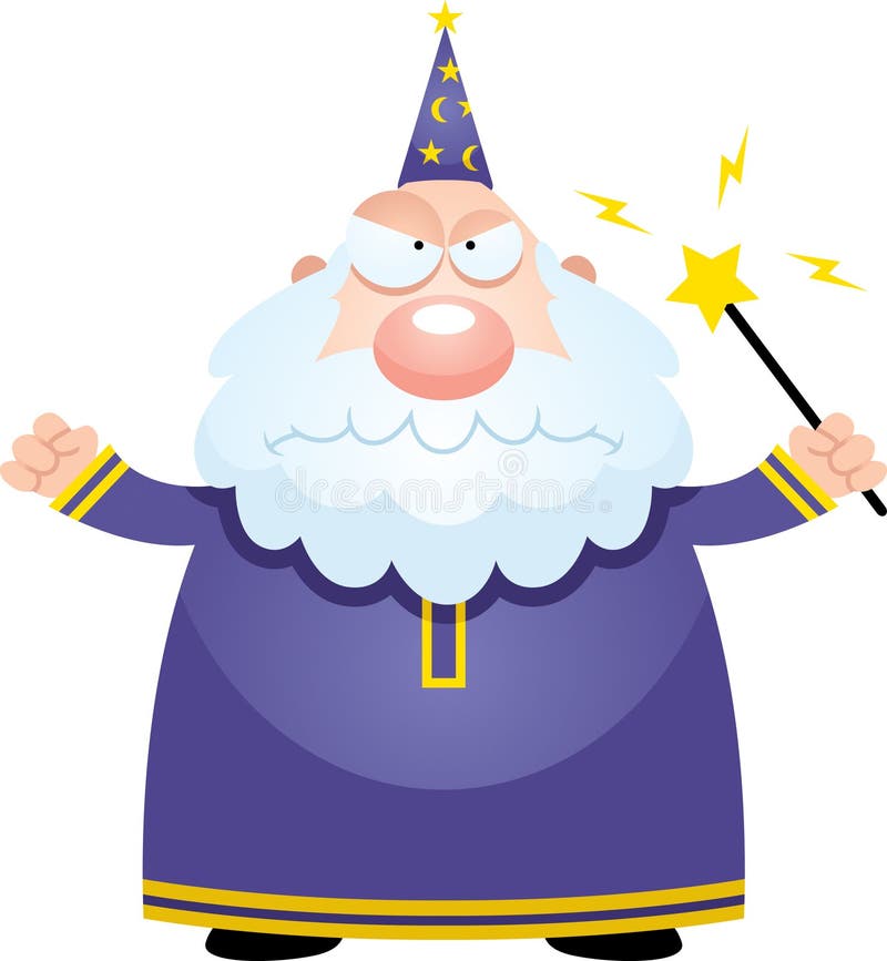 Angry Cartoon Wizard stock vector. Illustration of vector - 51127631