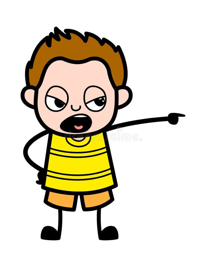 Angry Cartoon Young Boy Shouting Stock Illustration - Illustration of ...