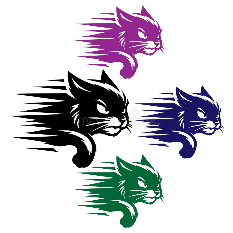 Angry Cat Attack or Jumping Clip Art Design Stock Vector - Illustration ...