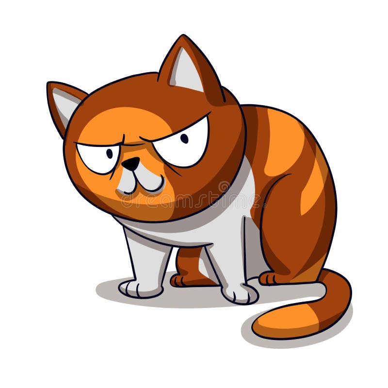 Angry Cat - Cute Cat - Funny Cat Stock Illustration - Illustration of ...