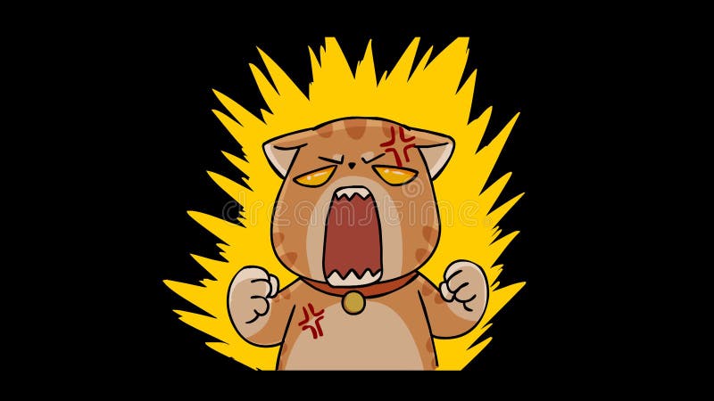 Angry Cat Glowing Animation - Transparent Background Stock Footage ...