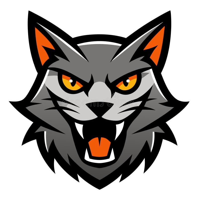 Angry Cat Head Mascot Logo Vector Art Stock Vector - Illustration of ...