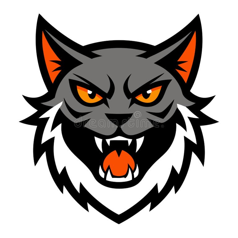 Angry Cat Head Mascot Logo Vector Art Stock Vector - Illustration of ...