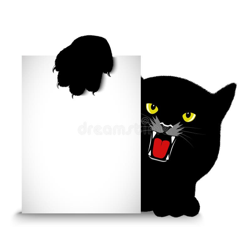 Angry cat banner stock vector. Illustration of funny - 21923593
