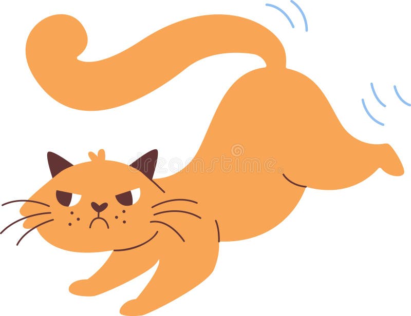 Angry Cat Jumping stock vector. Illustration of jump - 325439825