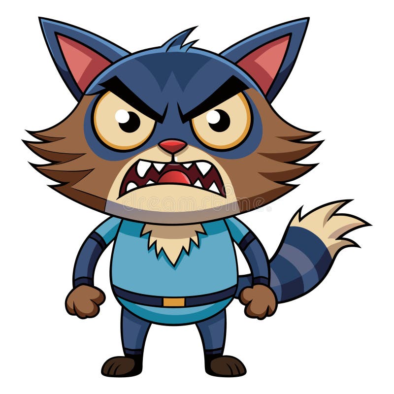 Angry Cat Mascot Character Sticker Vector Design Stock Vector ...