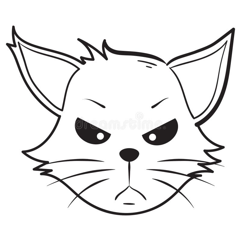 Angry Cat. Vector Illustration Decorative Design Stock Vector ...