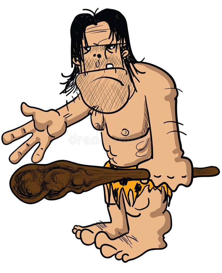 Angry caveman stock vector. Illustration of hair, caveman - 19764879