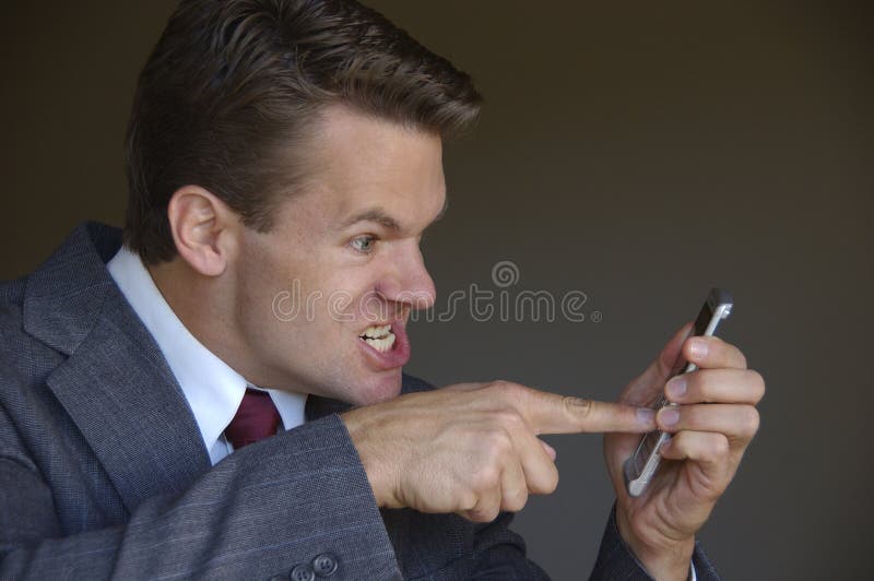 Angry at cell phone stock photo. Image of hire, cell - 12479054