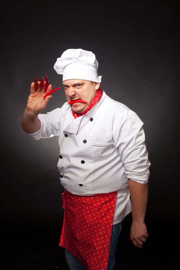 Angry chef stock photo. Image of uniform, caucasian, white - 30750484