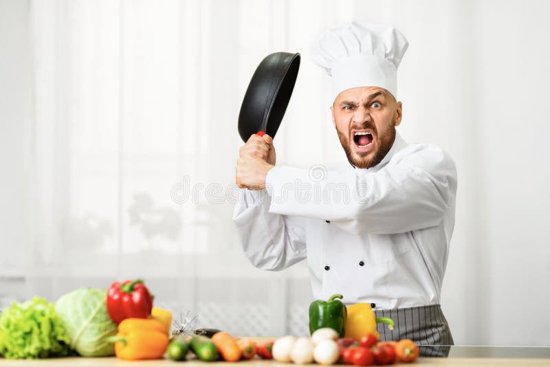 Male Chef Shouting Restaurant Kitchen Stock Photos - Free & Royalty ...