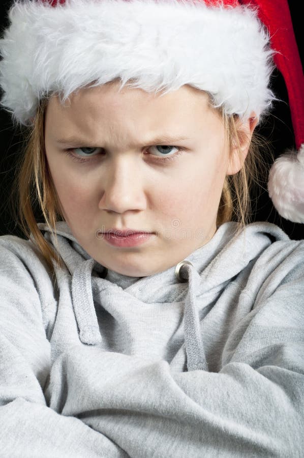 Angry Child at Christmas Time Stock Photo - Image of festive ...