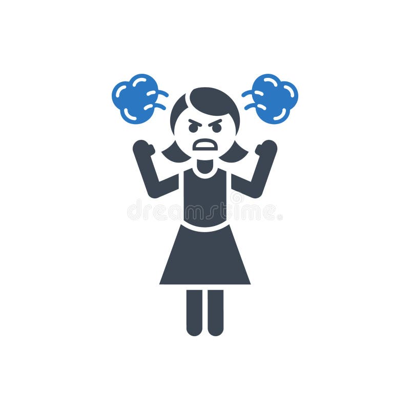 Angry Child Temper Icon stock vector. Illustration of emotions - 349986481