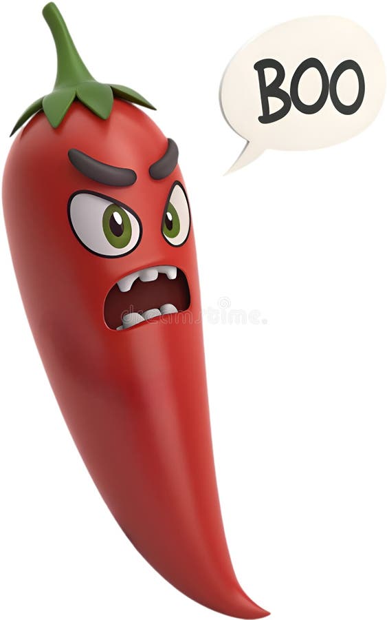 Angry Chili Cartoon Clipart for Creativity. Stock Image - Illustration ...
