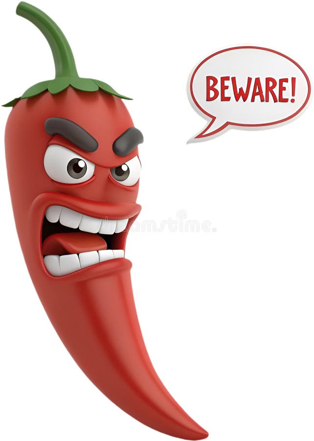 Angry Chili Cartoon Clipart for Creativity. Stock Photo - Illustration ...