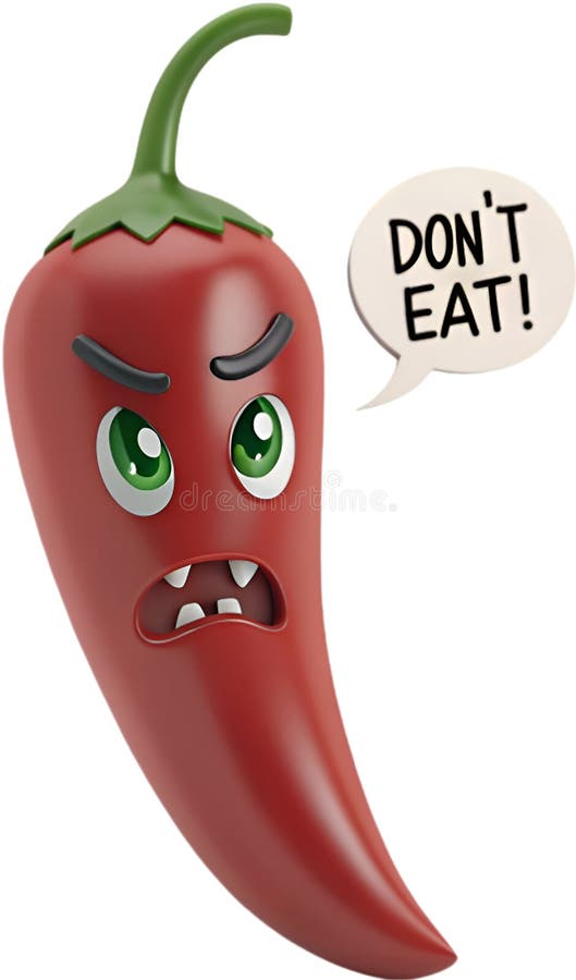 Angry Chili Cartoon Clipart for Creativity. Stock Image - Illustration ...