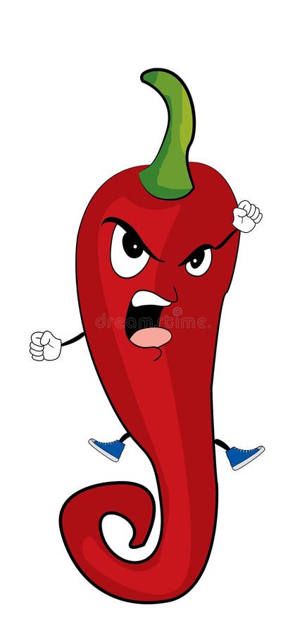 Angry chilli cartoon stock illustration. Illustration of furious - 47922173