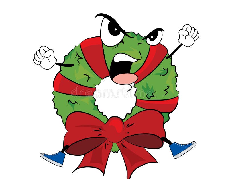 Angry Christmas Tree Toy Cartoon Stock Illustration - Illustration of ...