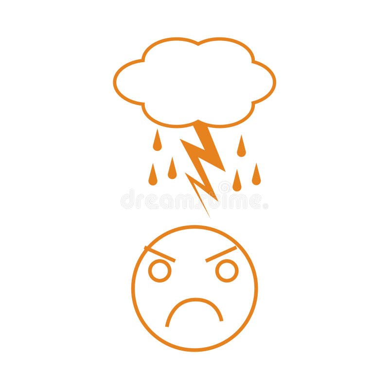Angry cloud cartoon stock illustration. Illustration of person - 309095006