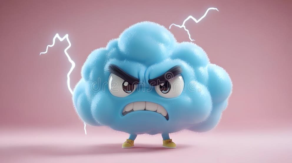 Grumpy Cloud Character Stock Illustrations – 176 Grumpy Cloud Character ...