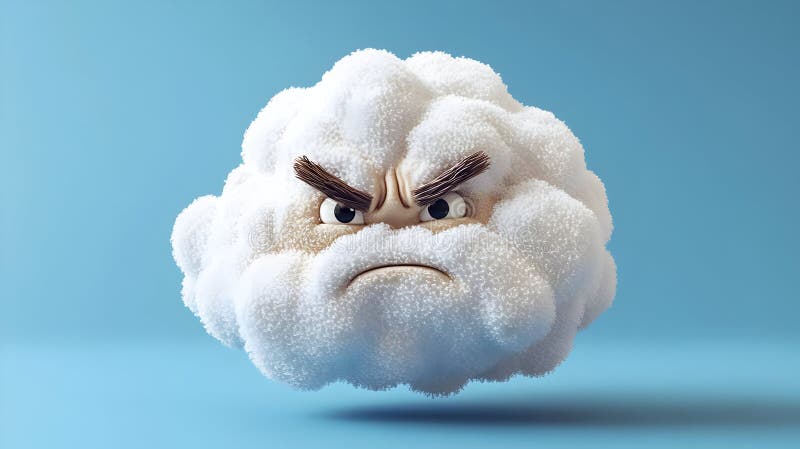 Angry Cloud 3D Illustration Stock Illustration - Illustration of expression, artistic: 351880976