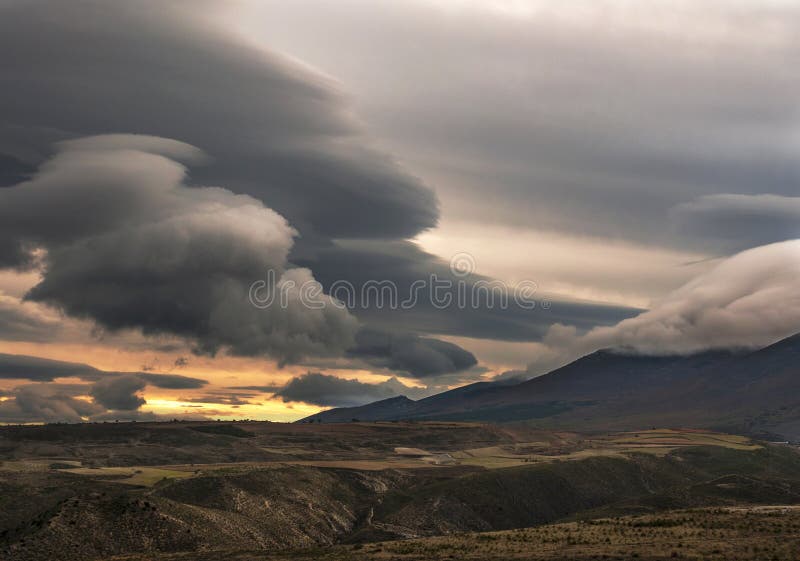 Angry Cloud at sunset stock photo. Image of cloudscape - 37006856