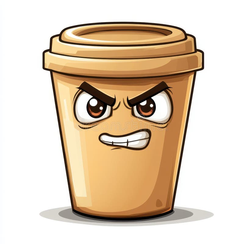 Angry Coffee Cup Cartoon Character Illustration Stock Illustration ...
