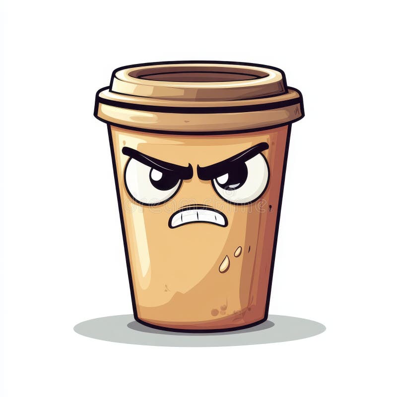Angry Coffee Cup Cartoon Character Illustration Stock Illustration ...