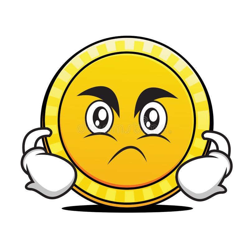 Angry Coin Cartoon Character Collection Stock Vector - Illustration of ...