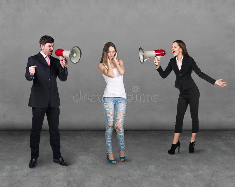 Angry Colleagues Speak Megaphone Stock Photos - Free & Royalty-Free ...