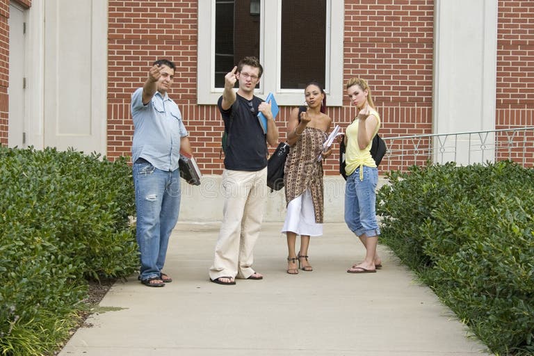 Angry College Students on Campus Stock Image - Image of female, humor ...