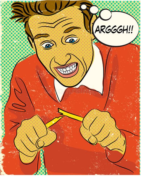 Angry comic book man stock vector. Illustration of pencil - 26956702