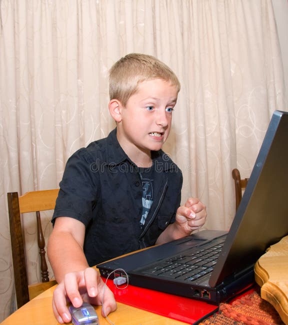 Angry computer boy stock image. Image of expression, modern - 7869451