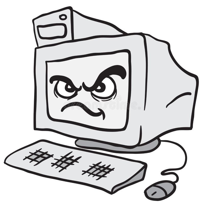 Angry Computer Mouse Cartoon Stock Illustration - Illustration of oval ...