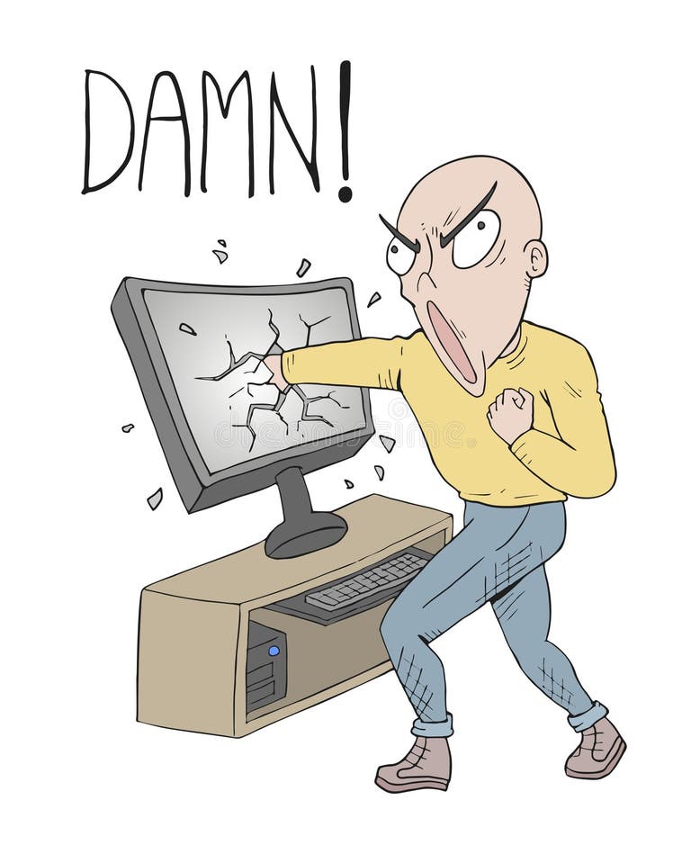 Cartoon Angry Computer User Stock Illustrations – 91 Cartoon Angry ...