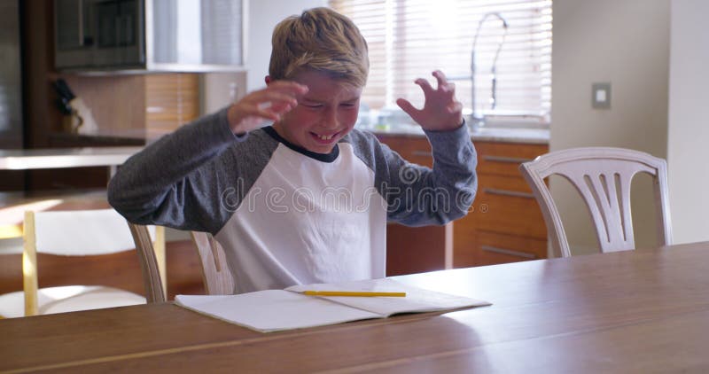 Angry, Confused and Frustrated Child with Learning Problem, Dyslexia or ...