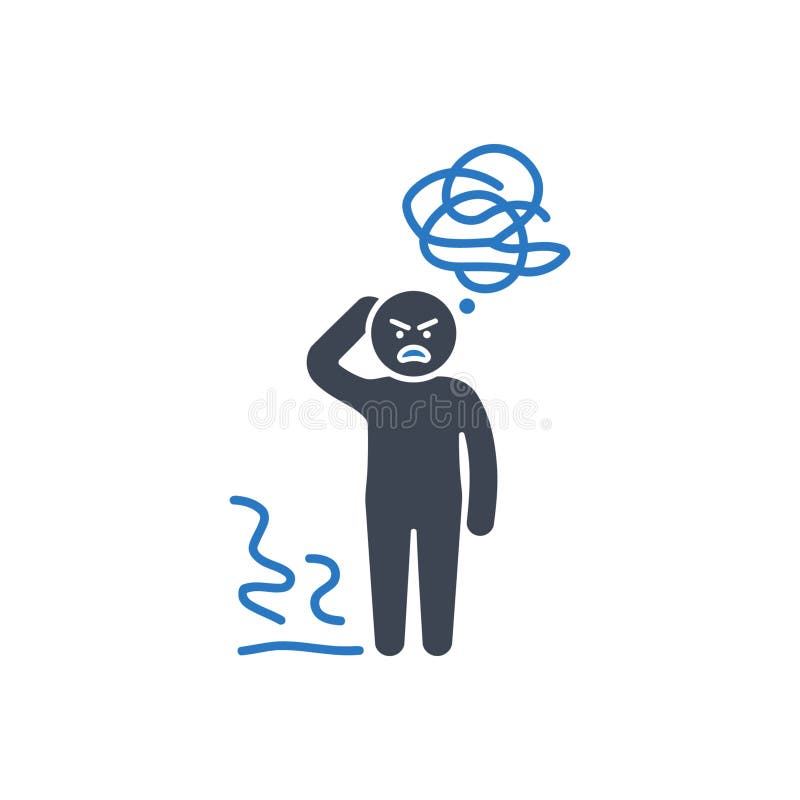 Angry Confused Thought Icon Stock Illustration - Illustration of ...