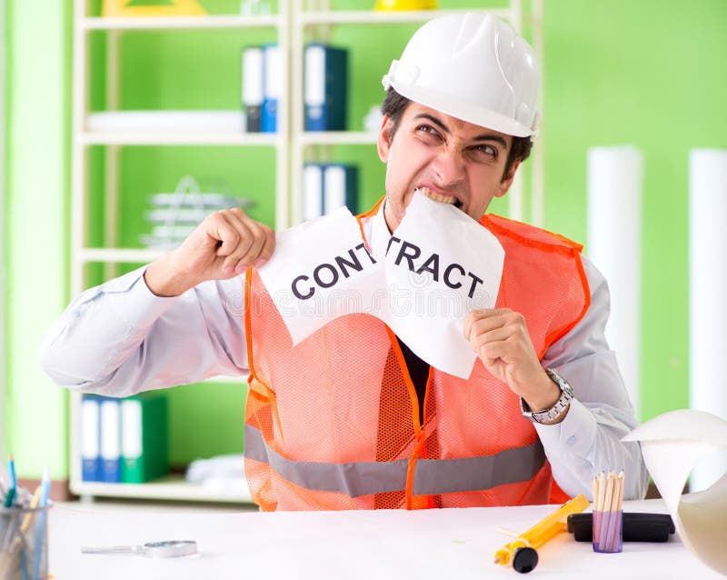 Angry Construction Supervisor Cancelling Contract Stock Photo - Image ...