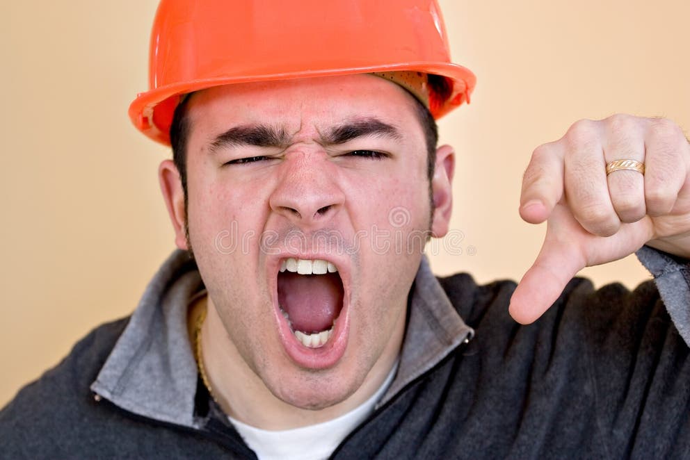 Angry Construction Worker stock image. Image of male, furious - 8028243