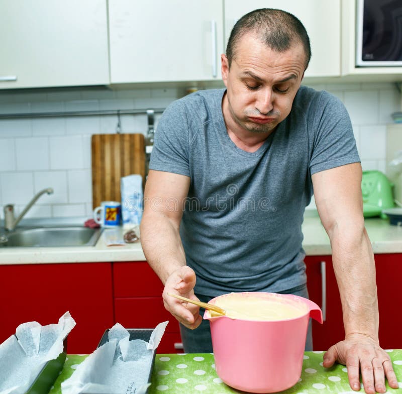 Angry Cook and Ruined Recipe Stock Photo - Image of home, kitchen: 68387628