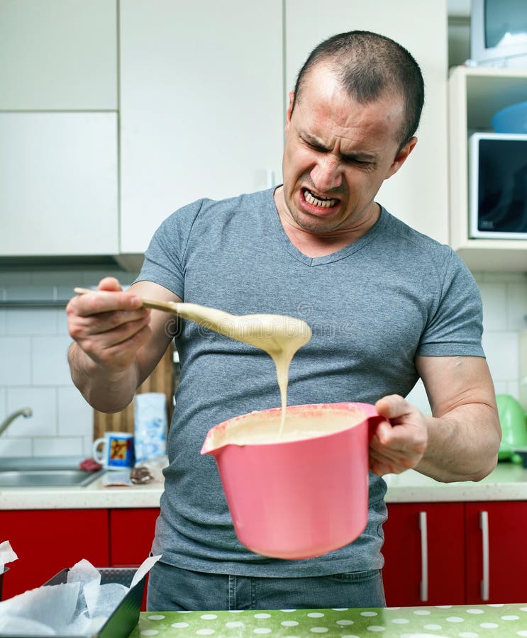 Angry Cook and Ruined Recipe Stock Image - Image of expression, indoors ...