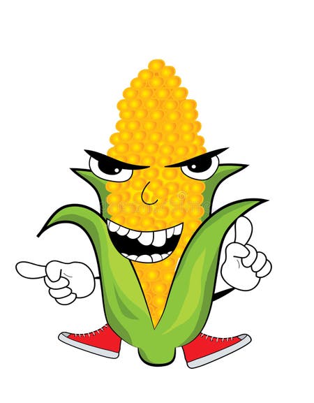 Angry corn cartoon stock illustration. Illustration of character - 43414276