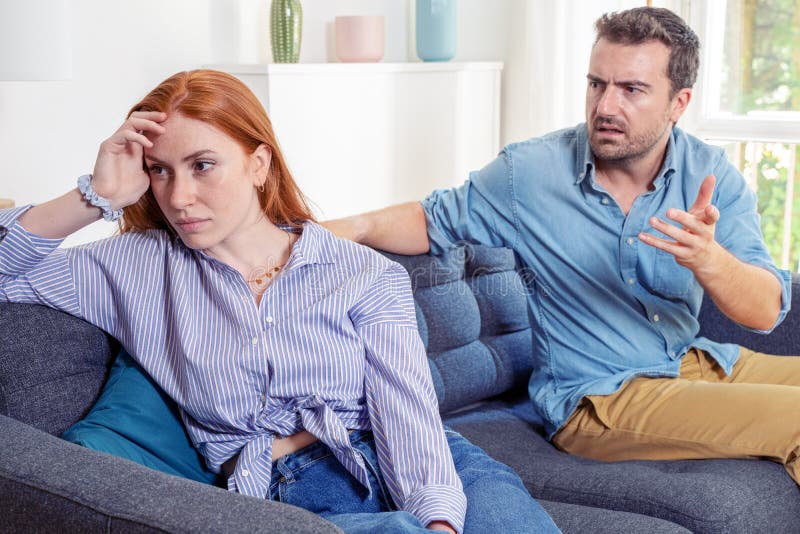 Angry Couple Arguing And Difficulties In Relationship Stock Image
