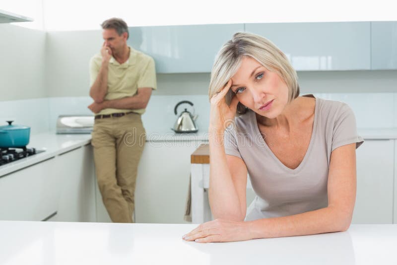 Angry Couple after a Fight in Kitchen Stock Photo - Image of couple ...