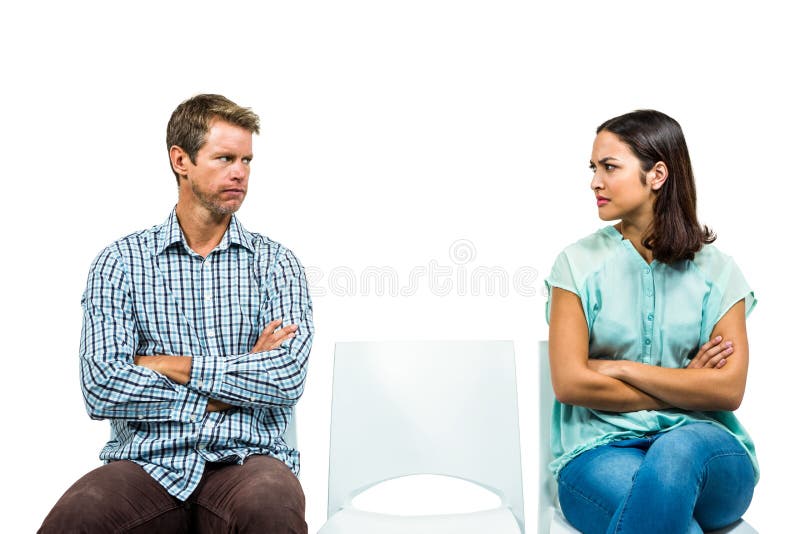 Angry Couple Looking At Each Other Stock Image - Image of isolated ...