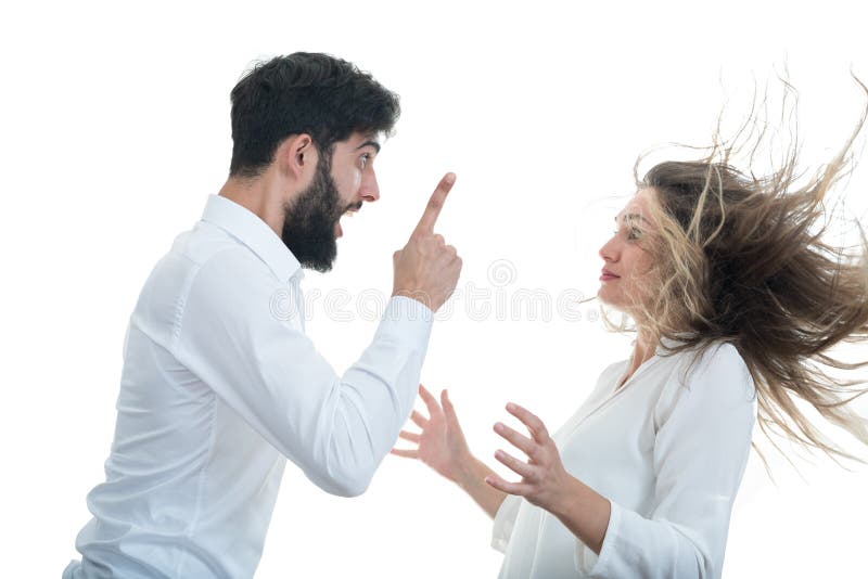 Attractive Angry Couple Fighting and Shouting at Each Other Stock Image - Image of hands ...