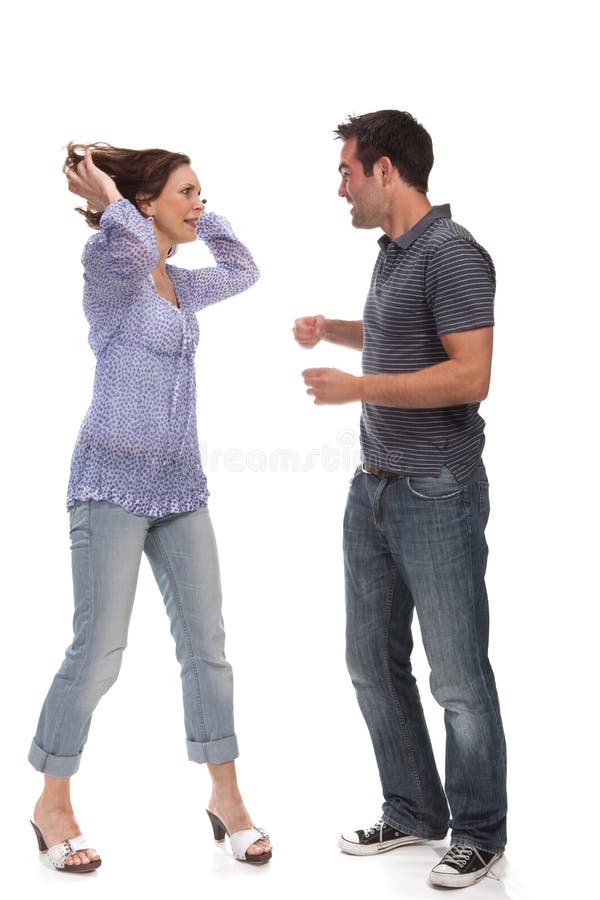 Couple S Quarrel - Woman Crying; Man Stops Ears Stock Photo - Image of ...